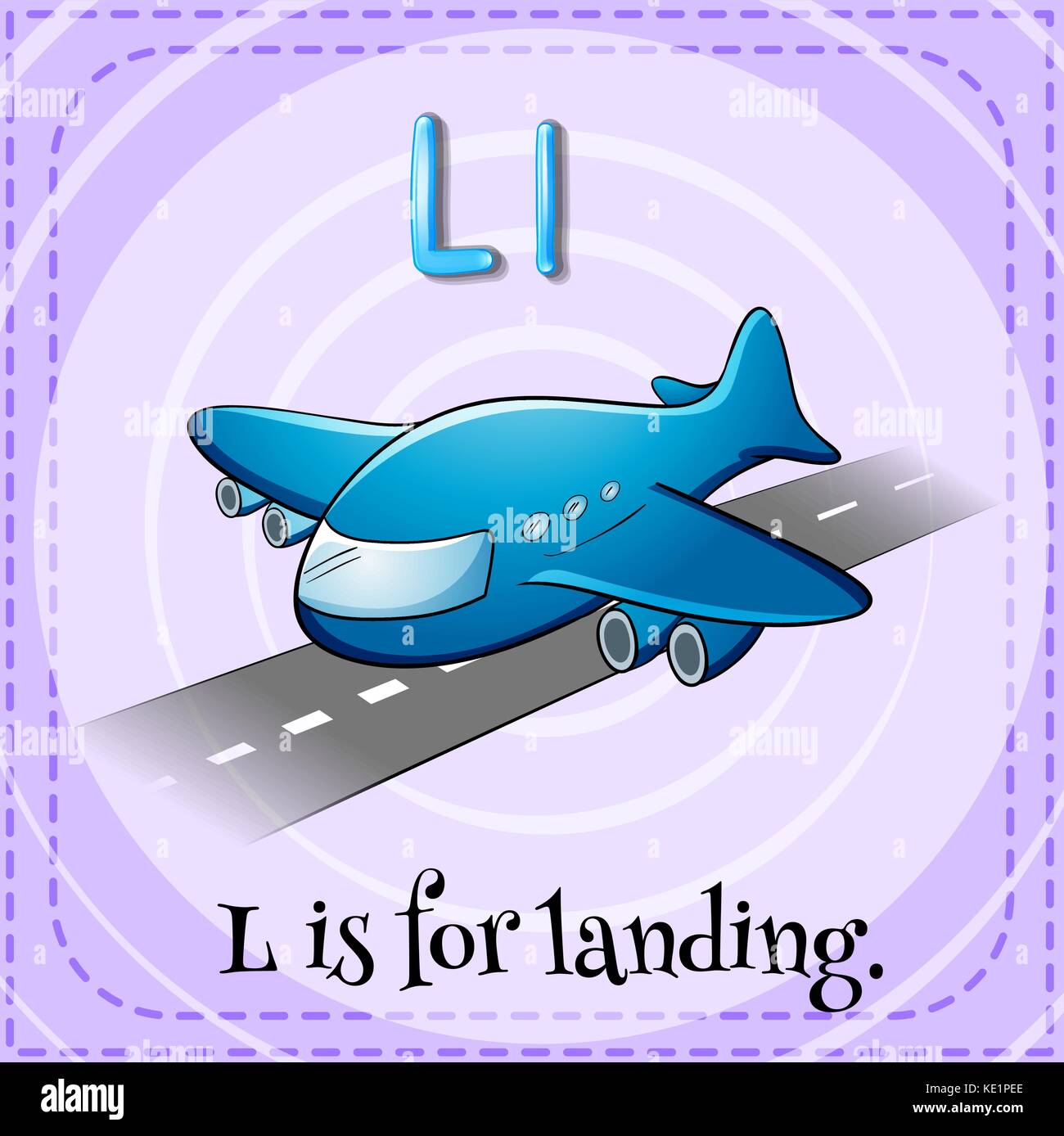 Flashcard letter L is for landing illustration Stock Vector Image & Art ...