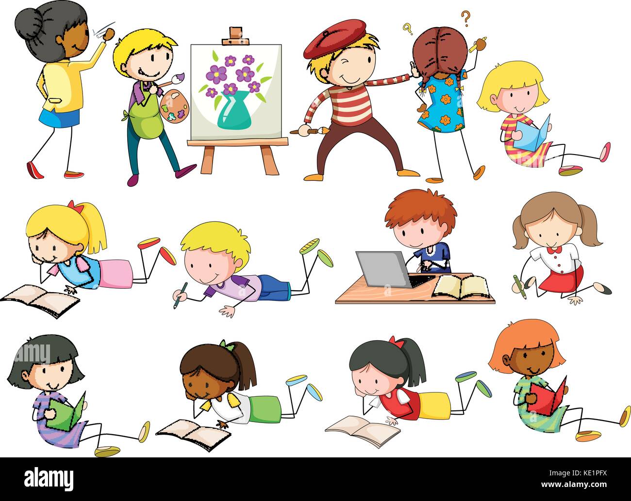 People doing different activities illustration Stock Vector Art ... People doing different activities illustration Stock Vector Art ...