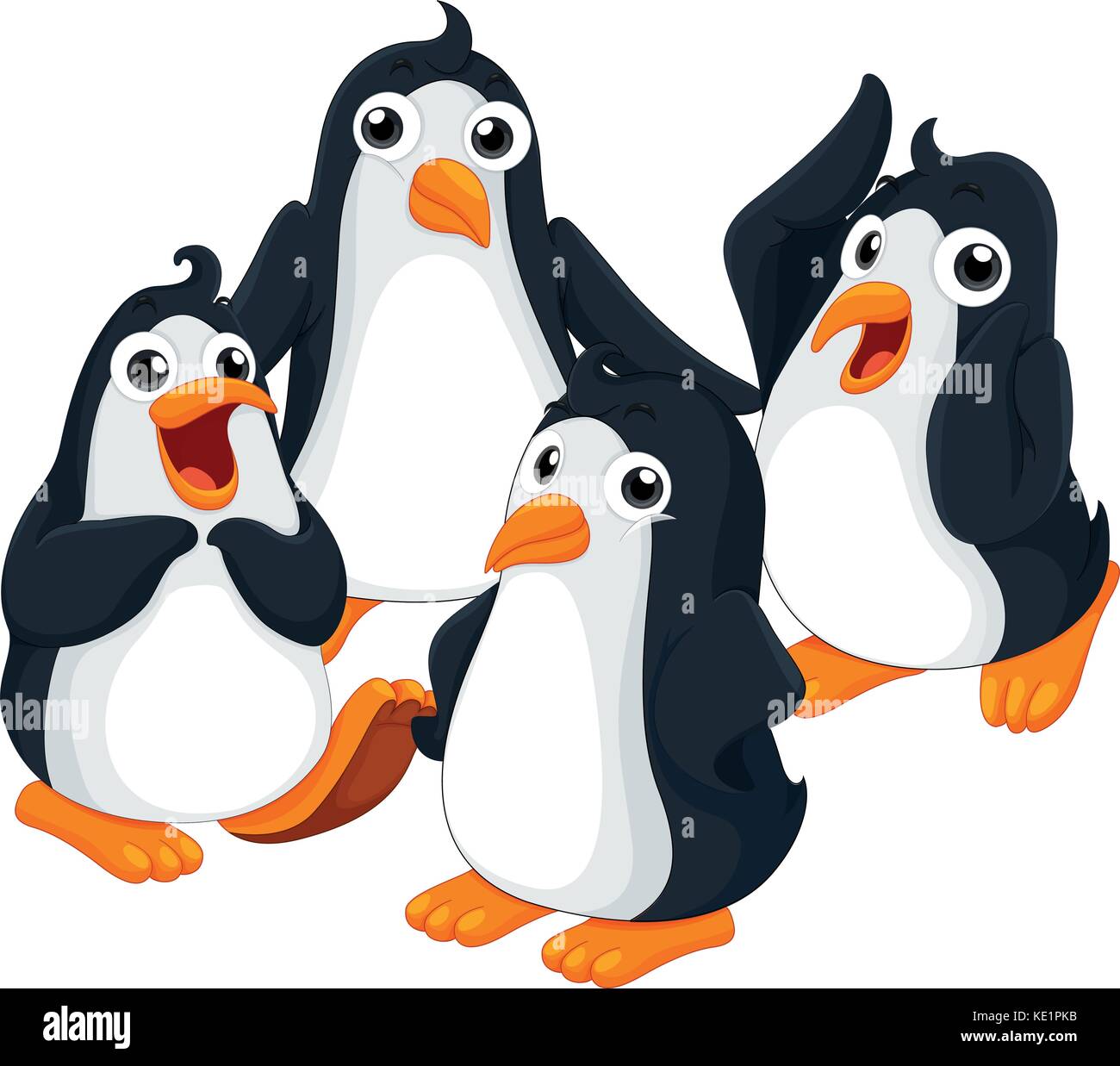 Four penguins Stock Vector Images - Alamy