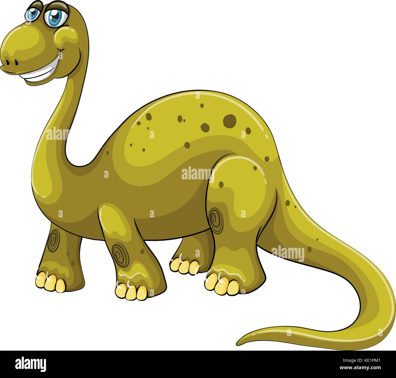 Green sauropod with happy face illustration Stock Vector Image & Art ...