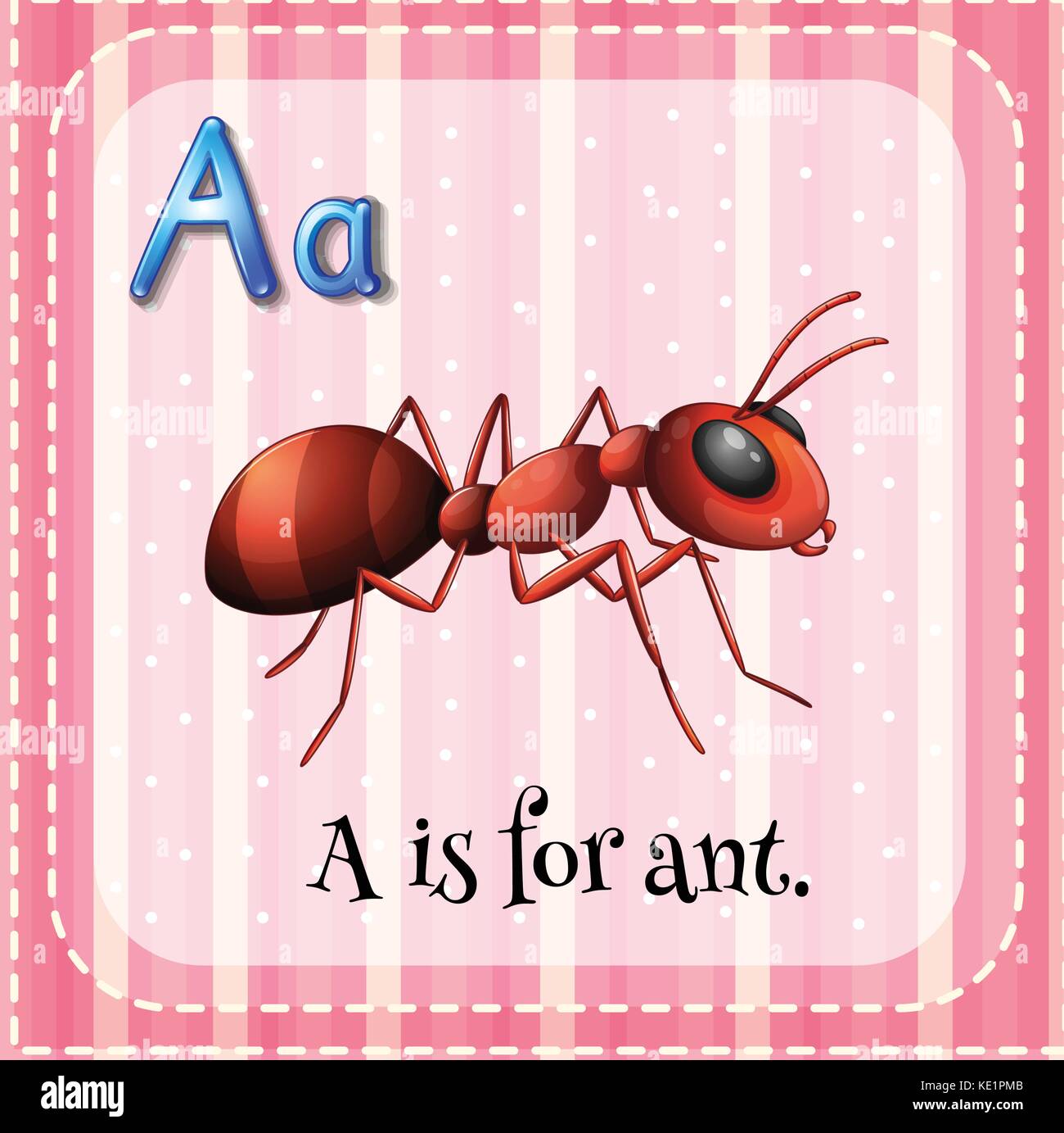 Flashcard A is for ant illustration Stock Vector Image & Art - Alamy