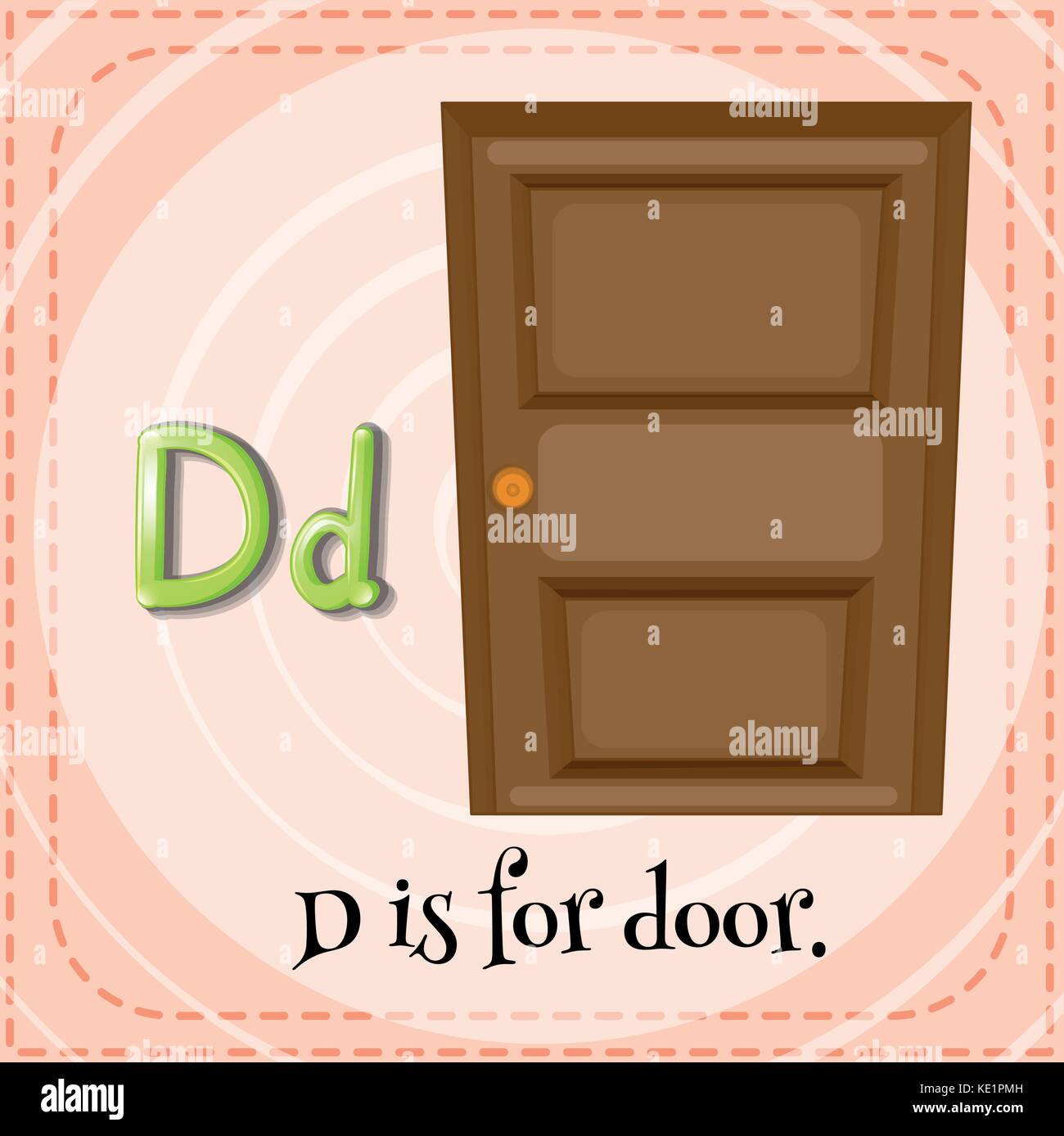 Flashcard letter D is for door illustration Stock Vector Image & Art ...