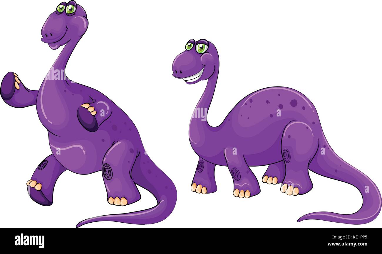 Purple brachiosaurus standing on two legs illustration Stock Vector ...