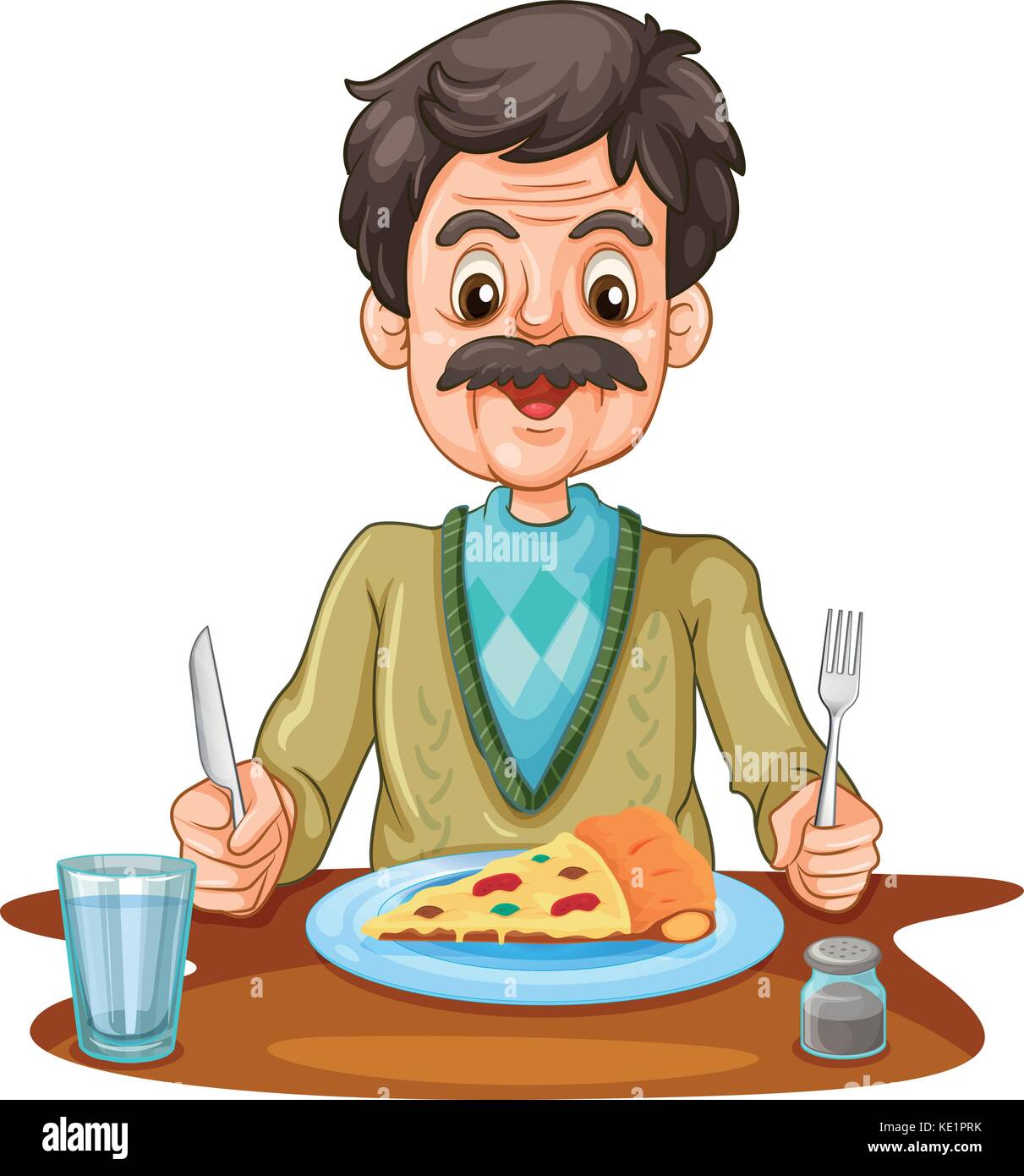 Elderly man eating Stock Vector Images - Alamy