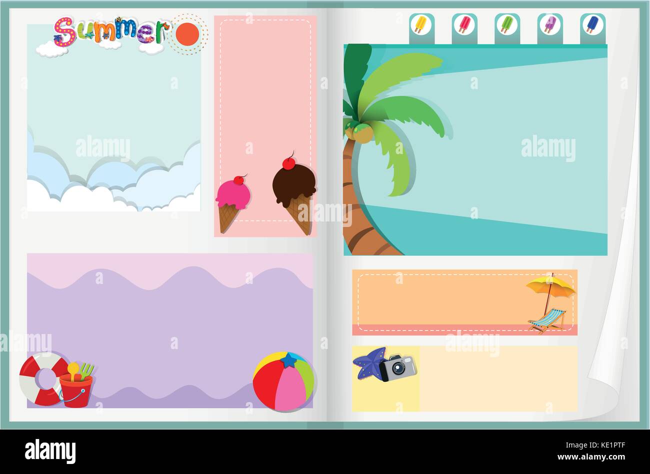 Paper design with summer theme illustration Stock Vector Image & Art ...