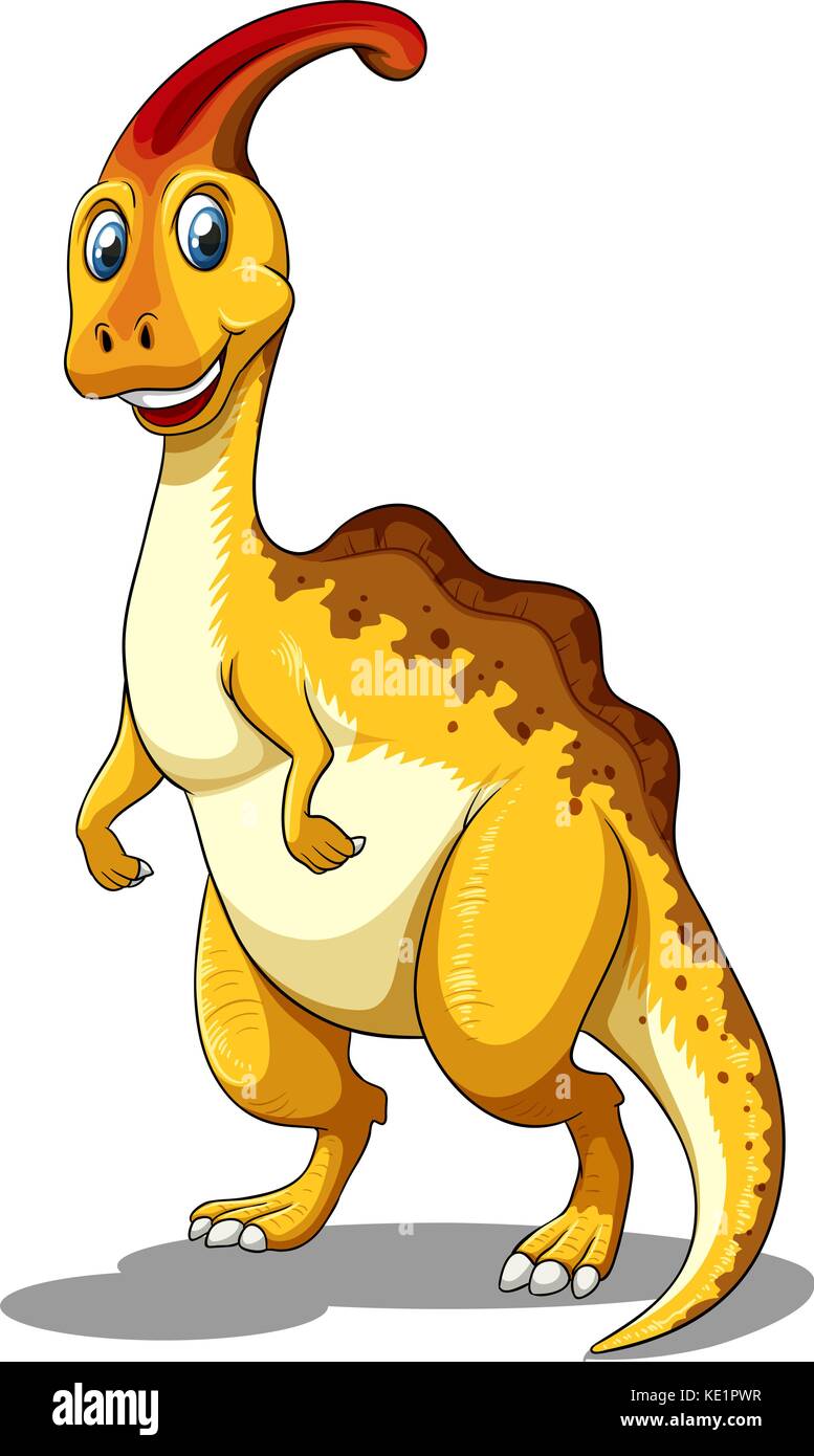 Parasaurolophus standing and smiling illustration Stock Vector Image ...