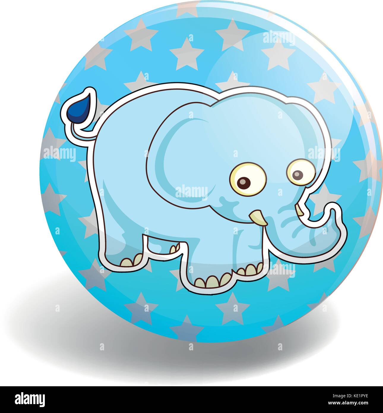 Blue elephant on the badge illustration Stock Vector Image & Art - Alamy