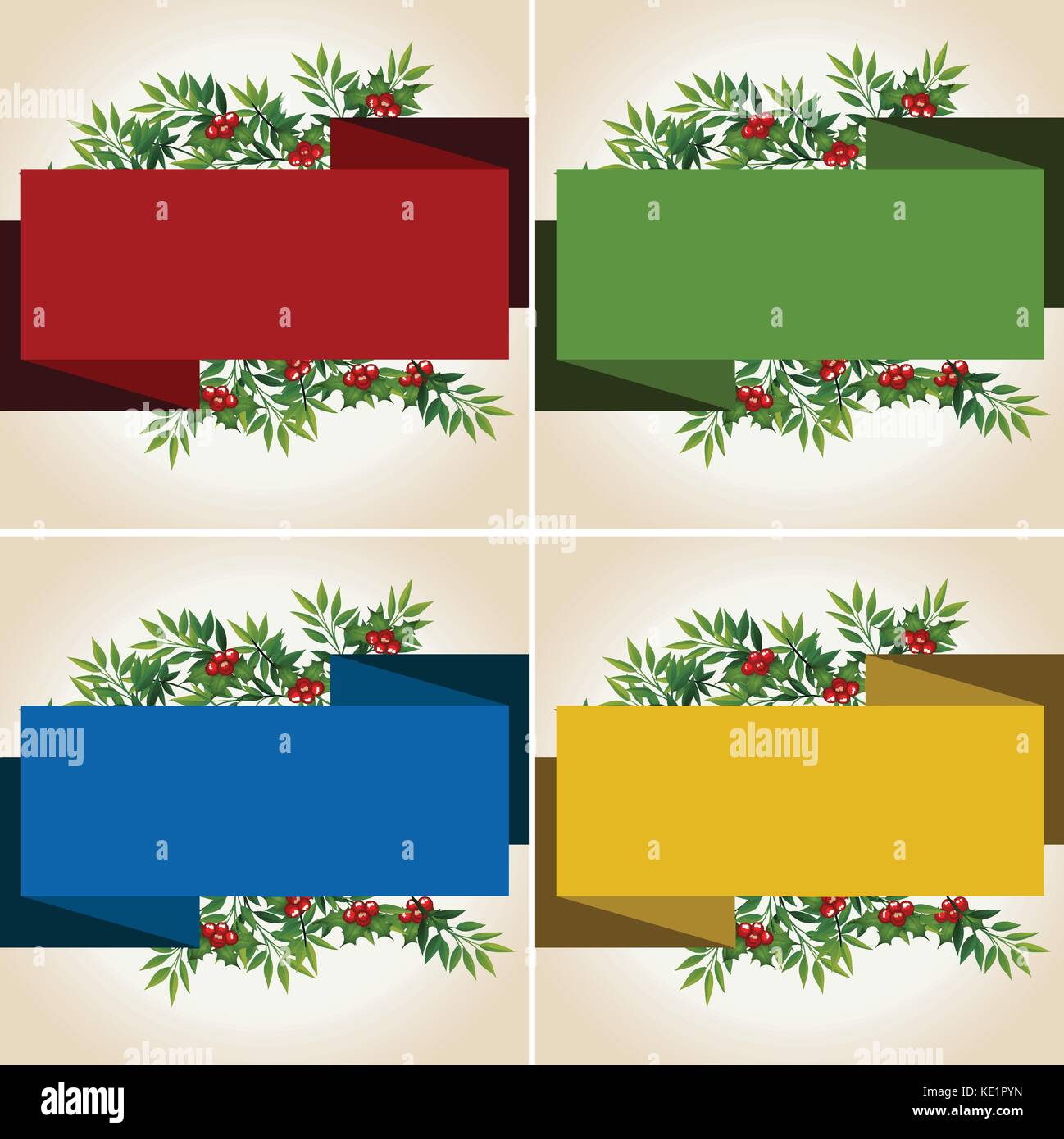 Banner template with mistletoes illustration Stock Vector Image & Art ...