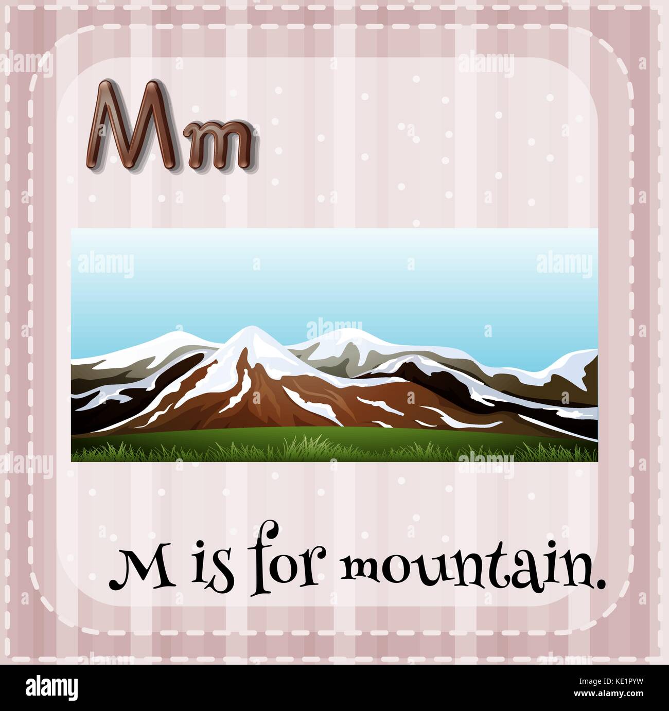 Flashcard letter M is for mountain illustration Stock Vector Image ...