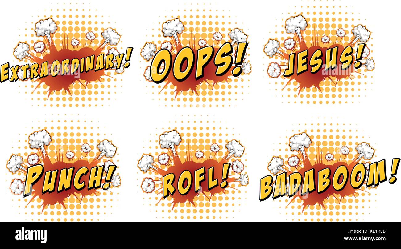 Different words on cloud explosion illustration Stock Vector Image ...