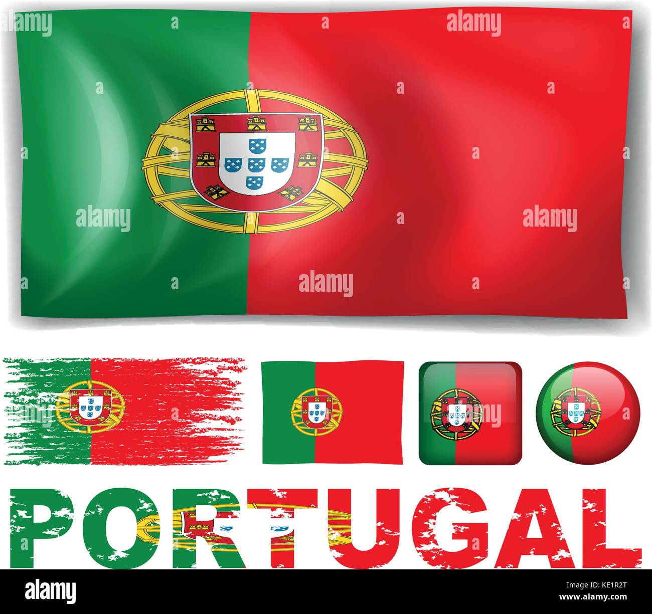 Portugal flag brush stroke Stock Vector Images - Alamy