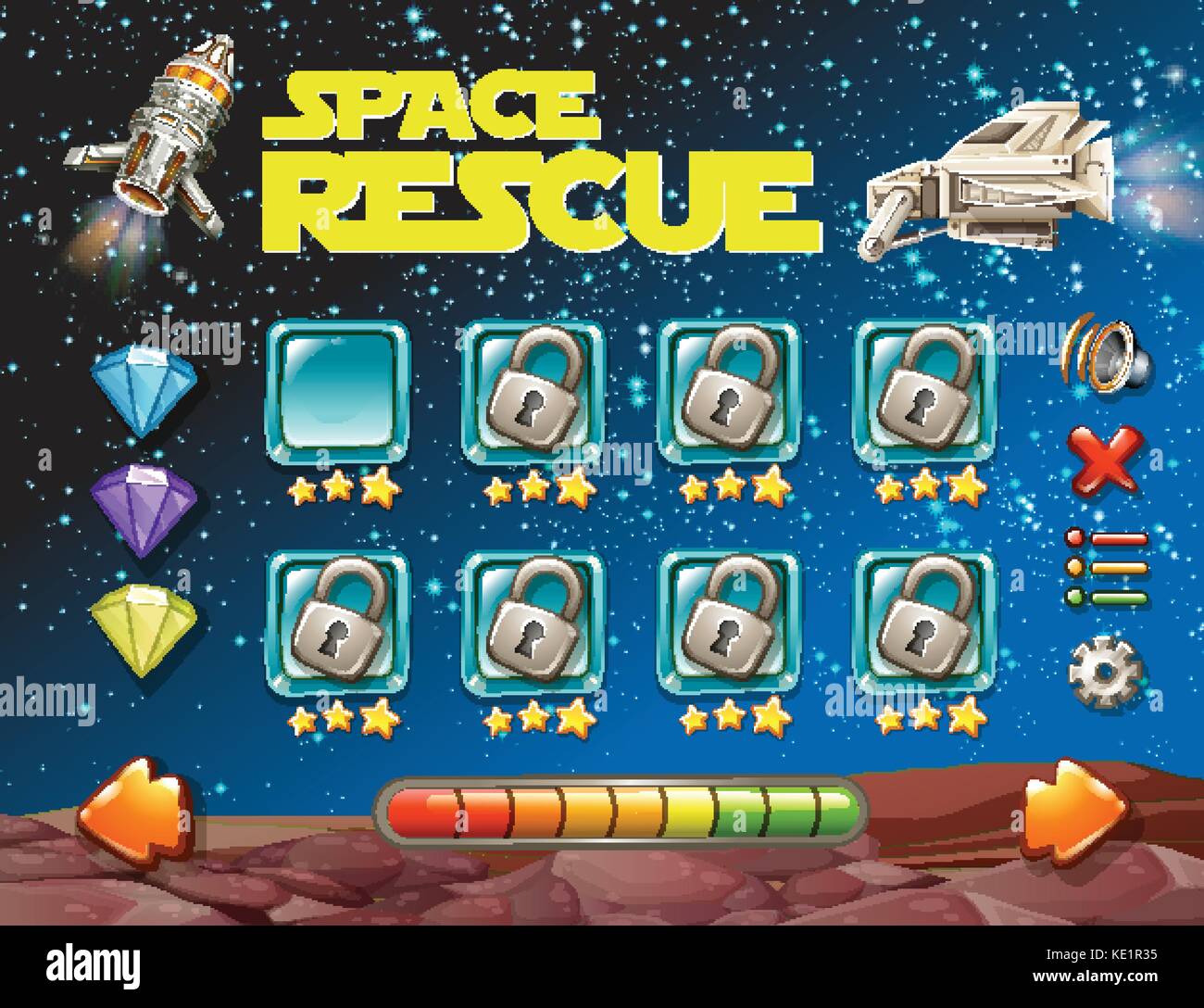 Game template with space background illustration Stock Vector Image ...