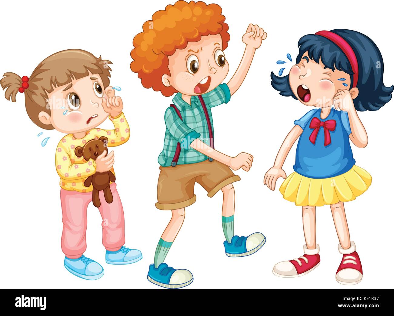 Boy bullying other kids illustration Stock Vector Image & Art - Alamy