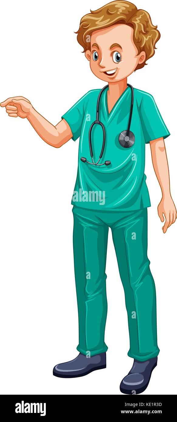 Doctor in green uniform illustration Stock Vector Image & Art - Alamy