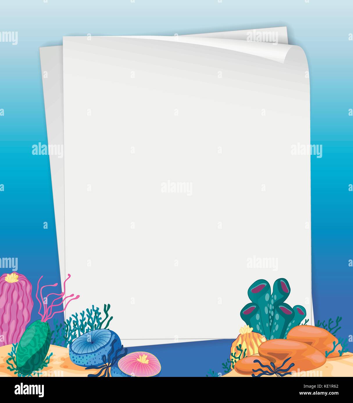 Paper design with underwater scene illustration Stock Vector Image ...