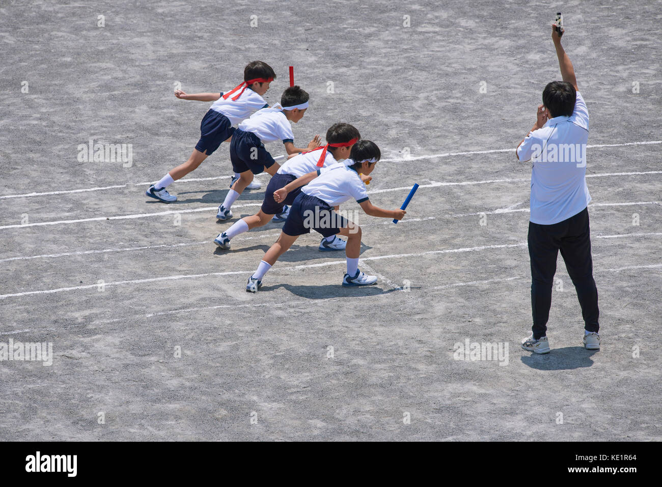 Japanese kids during school sports day Stock Photo - Alamy