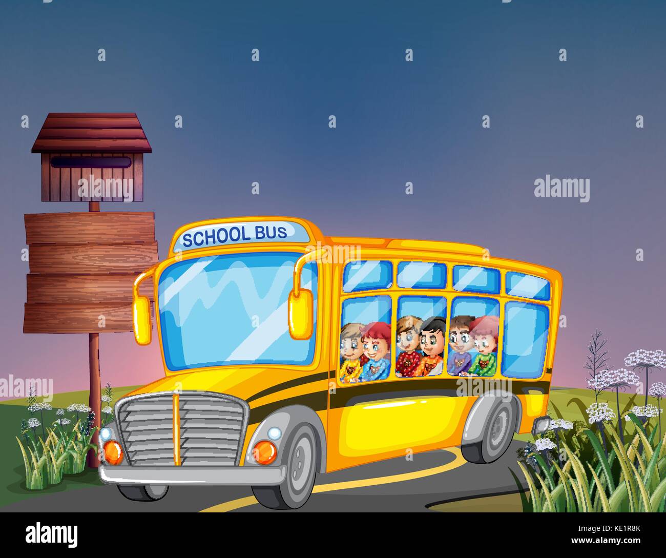 Boy riding school bus hi-res stock photography and images - Alamy