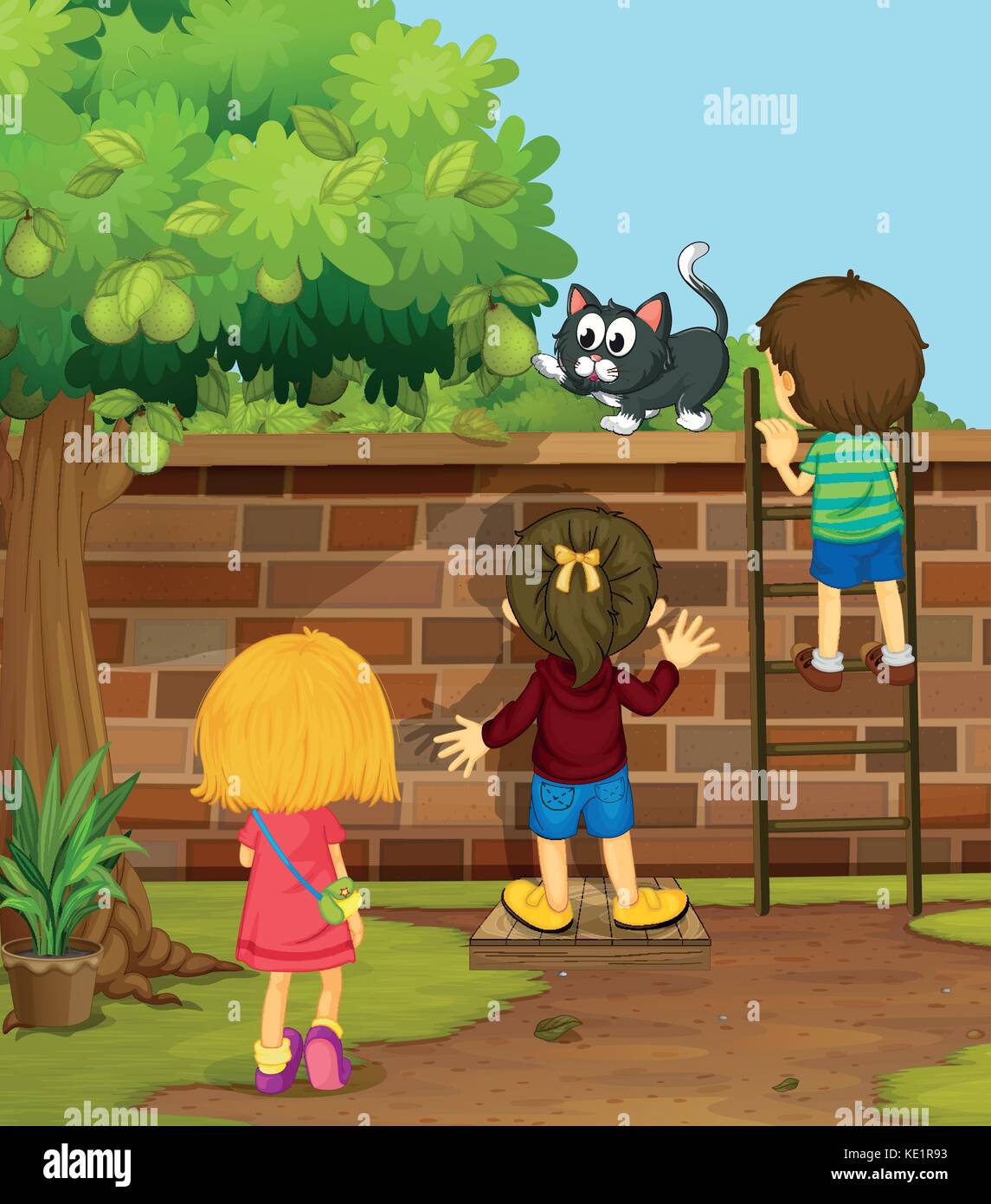 Little kid climbing Stock Vector Images - Alamy