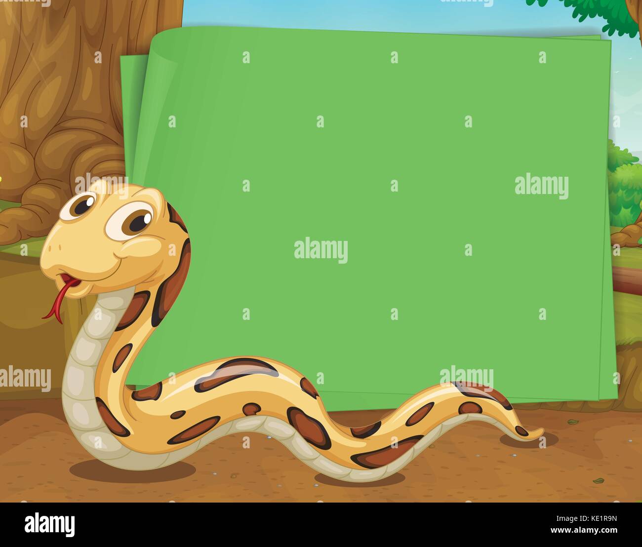 Border design with snake crawling illustration Stock Vector Image & Art ...