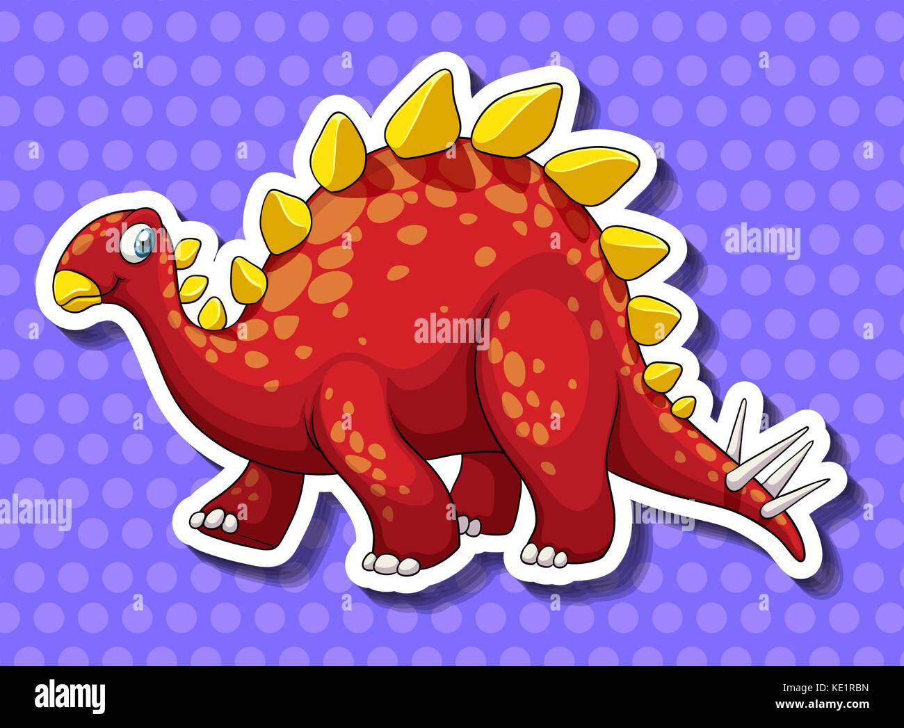 Red dinosaur on blue background illustration Stock Vector Image & Art ...