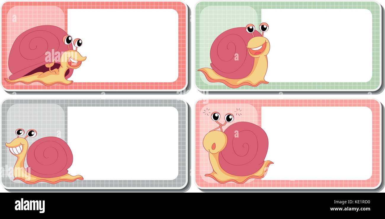 Label design with snails illustration Stock Vector Image & Art - Alamy