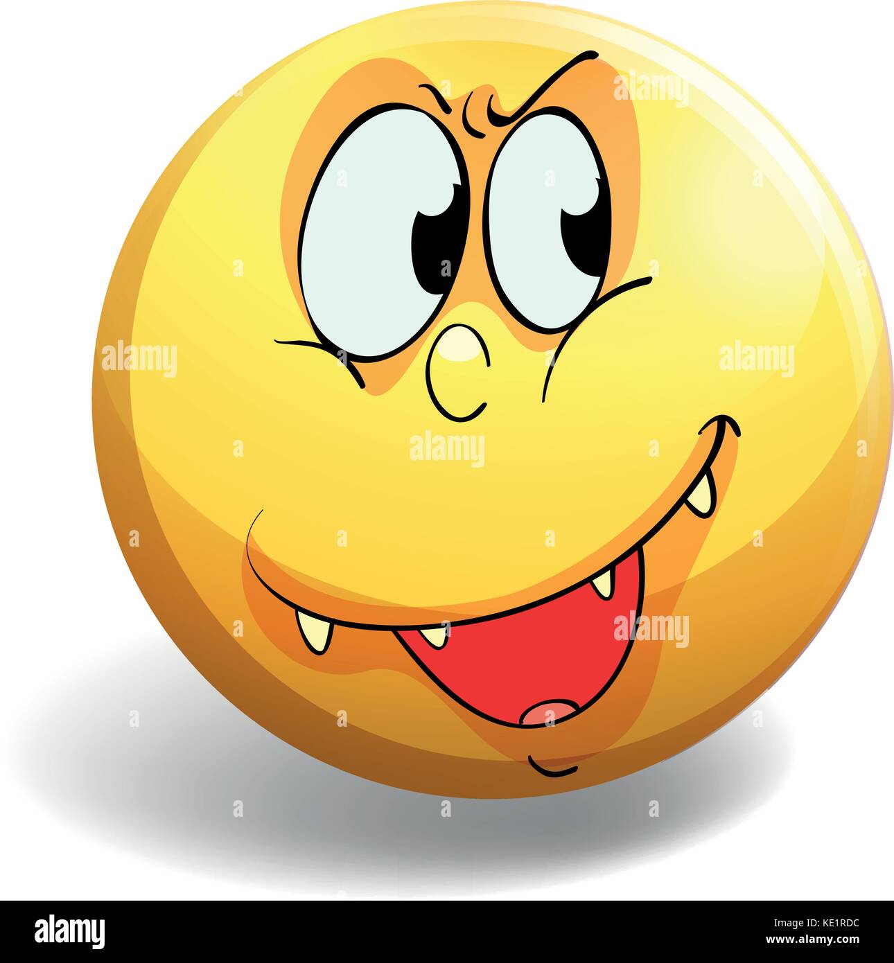 Silly face on yellow badge illustration Stock Vector Image & Art - Alamy