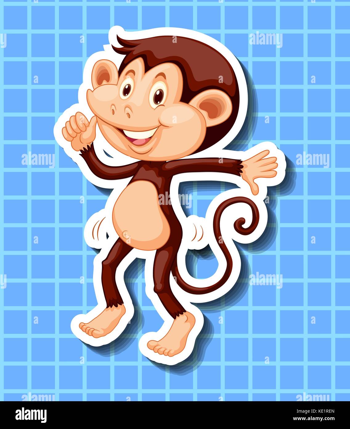 Little Monkey Wallpaper Stock Vector Images - Alamy