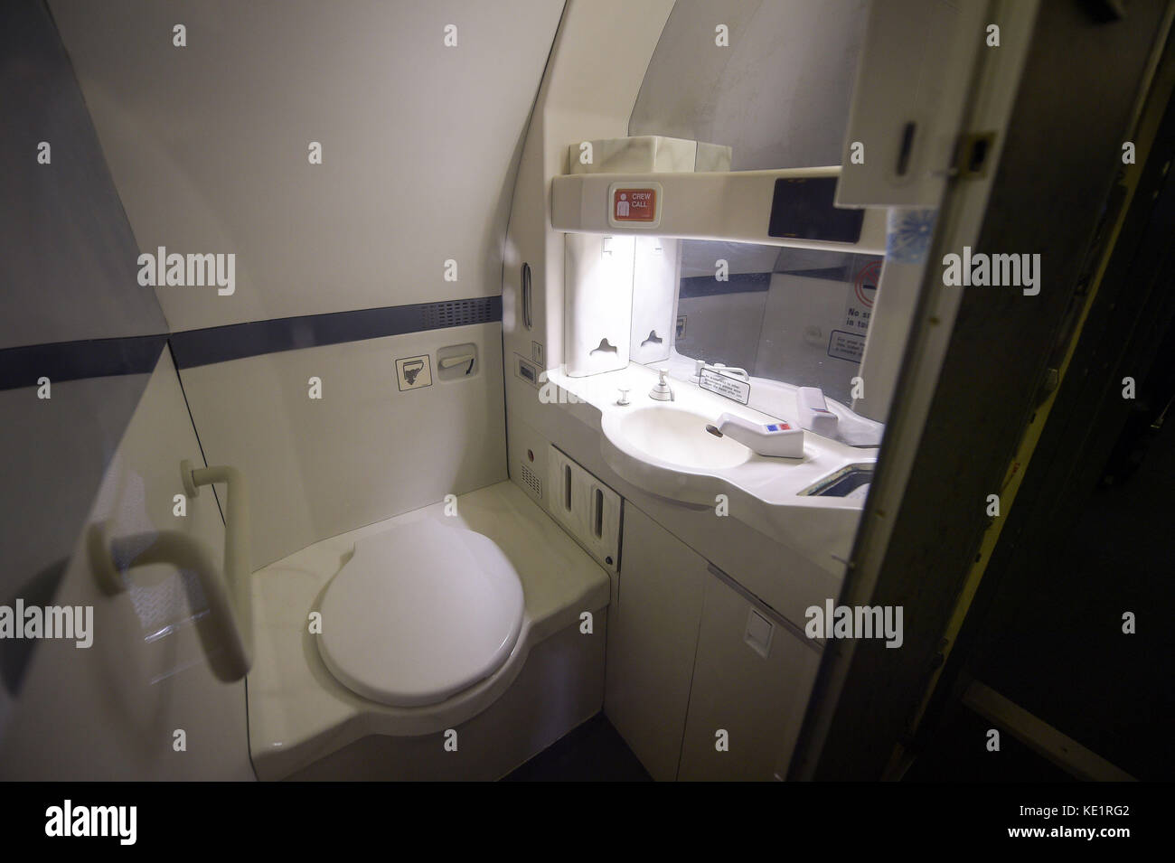 The toilet in Concorde 216, the last aircraft of its type to be built ...