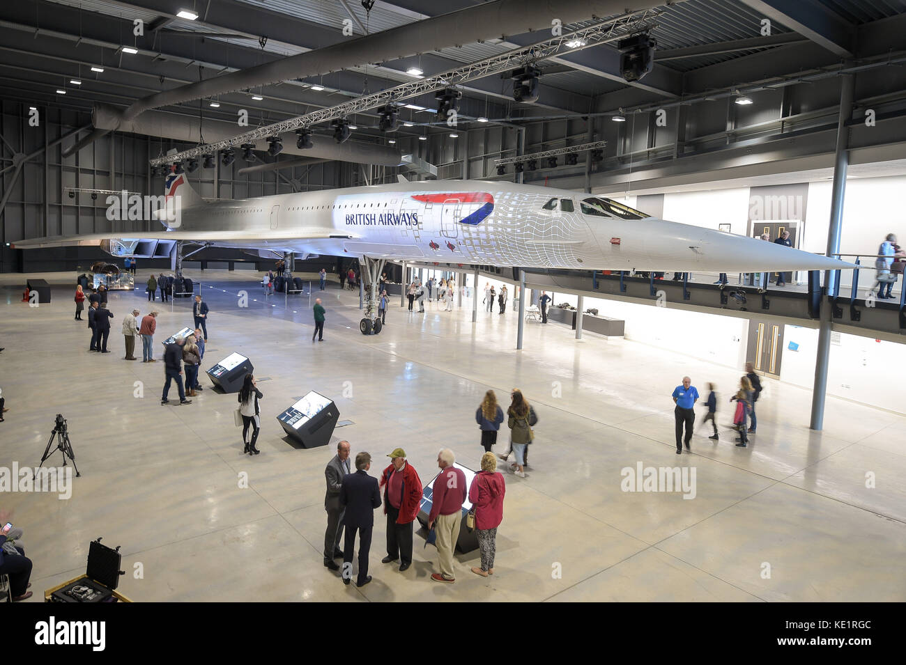 Visitors admire Concorde 216, the last aircraft of its type to be built ...