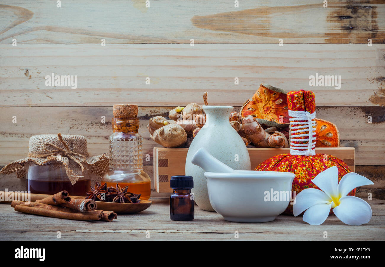 Natural Spa ingredients and herbal compress ball for alternative ...