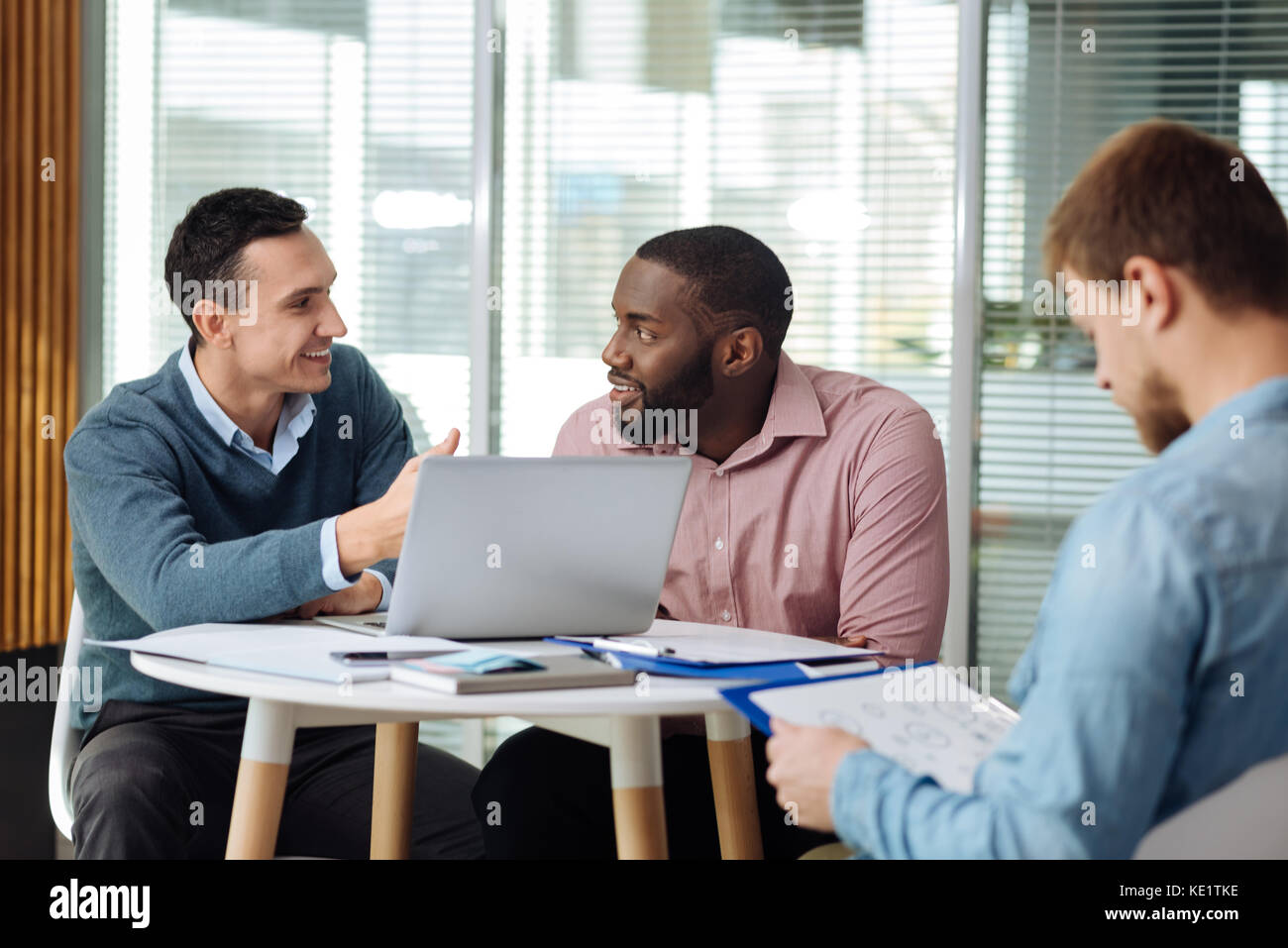 Competent man giving some pieces of advice Stock Photo - Alamy