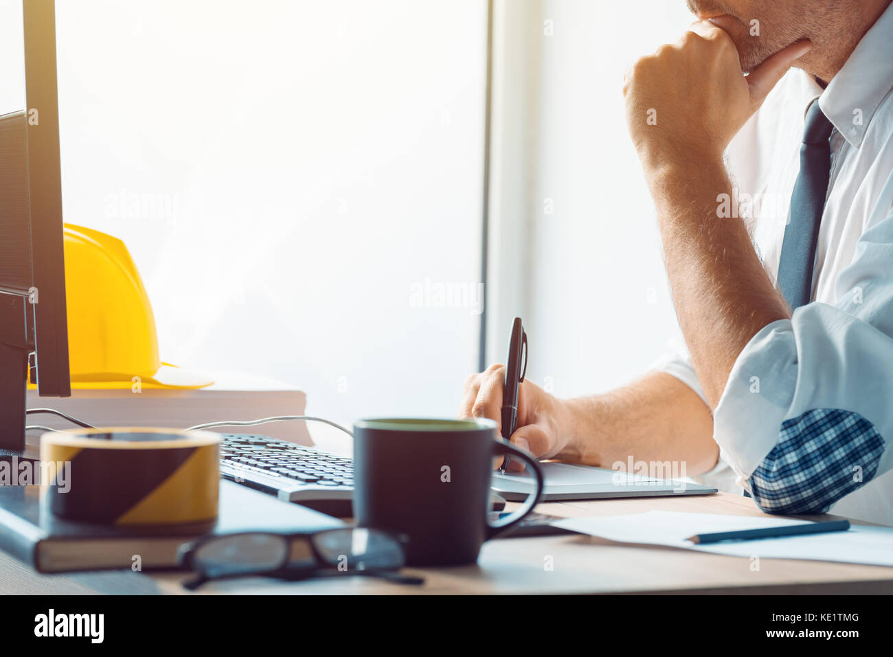Civil Engineer Working In A Office