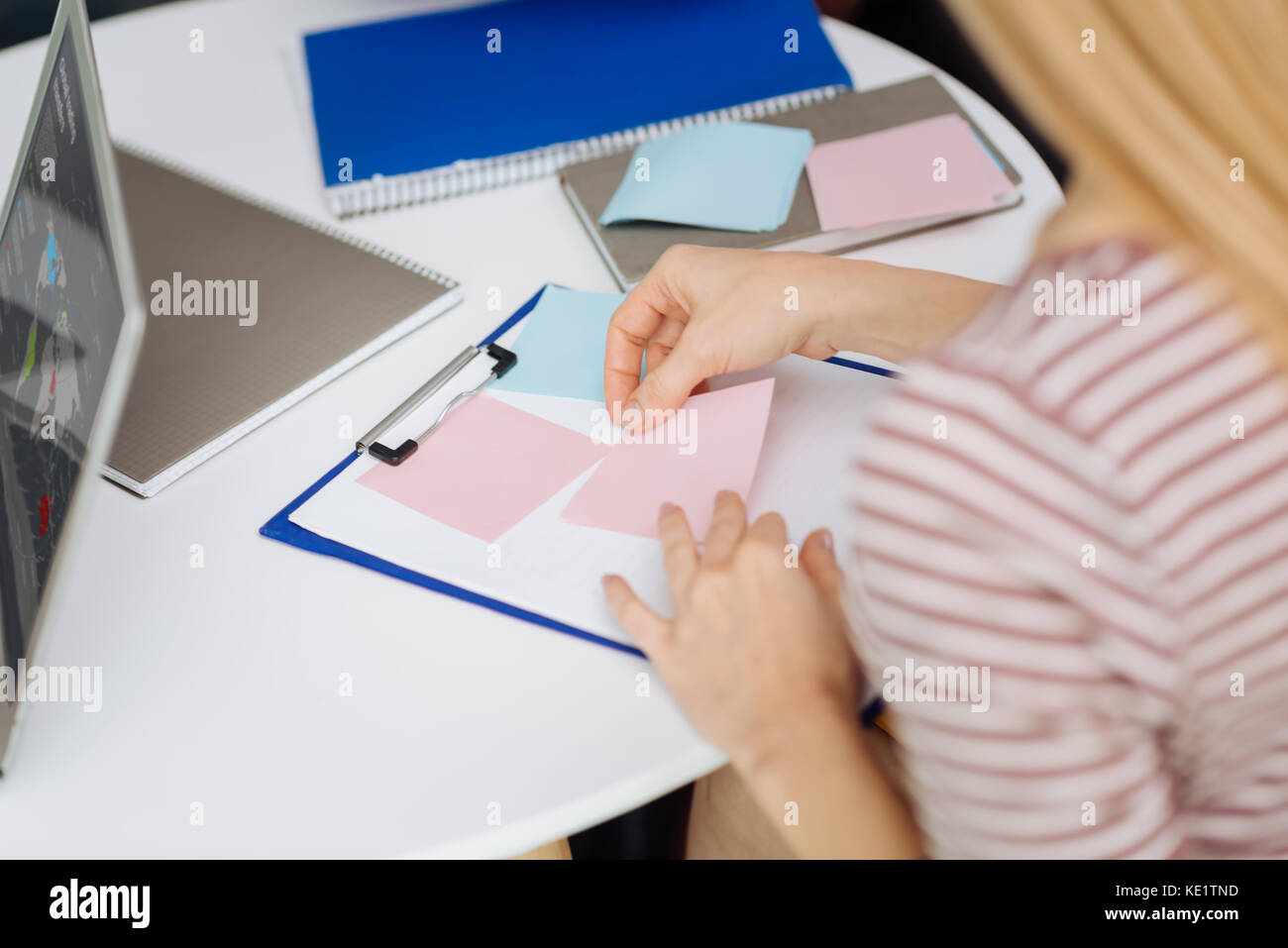 Top view picture of working process Stock Photo - Alamy