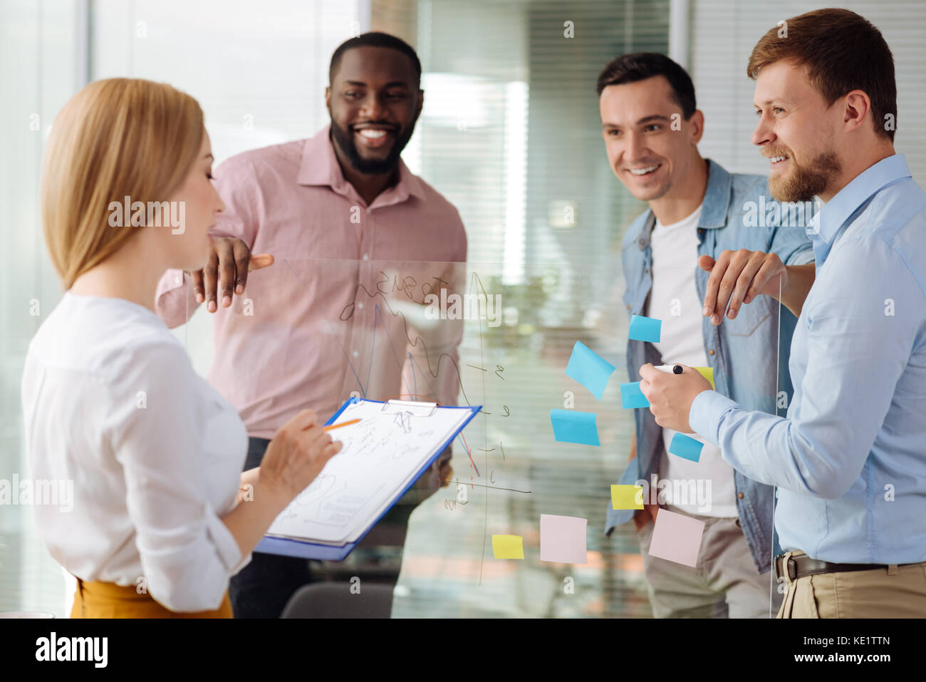 Attentive female person reading her list Stock Photo - Alamy