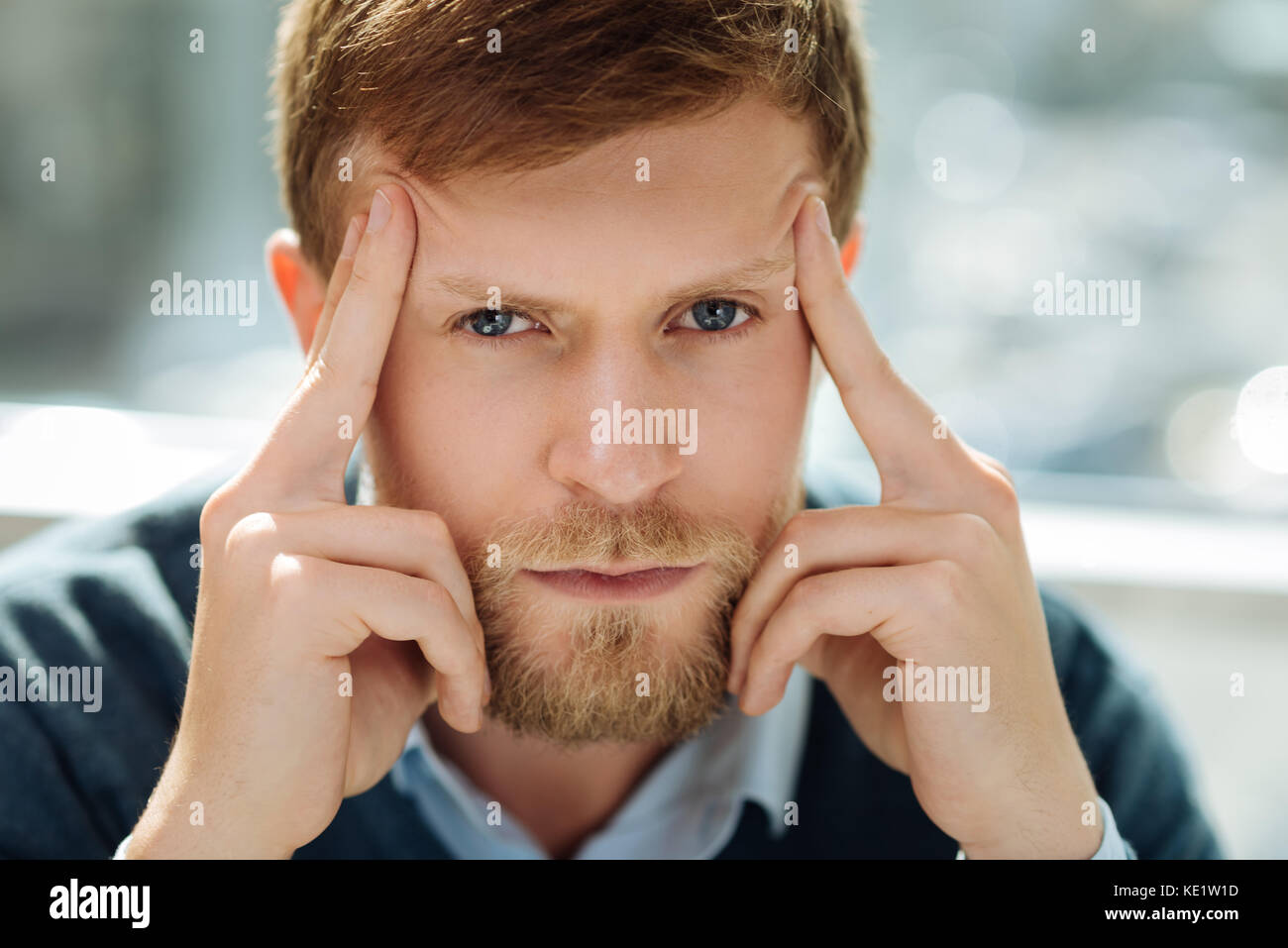 Portrait of serious man that looking forward Stock Photo - Alamy