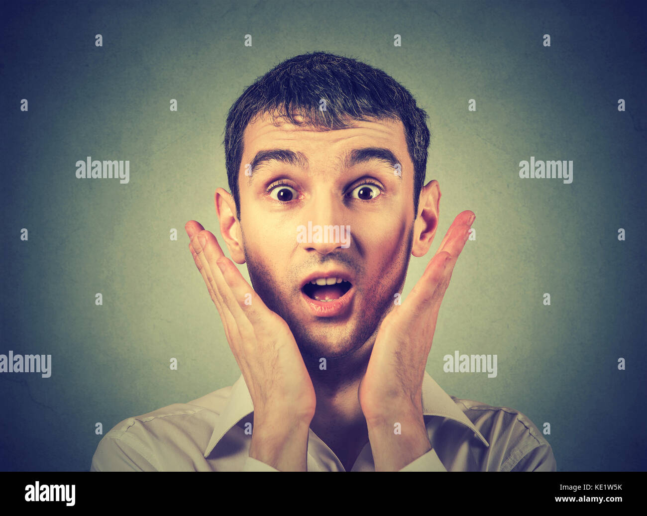 Portrait guy expression emotion surprise hi-res stock photography and ...