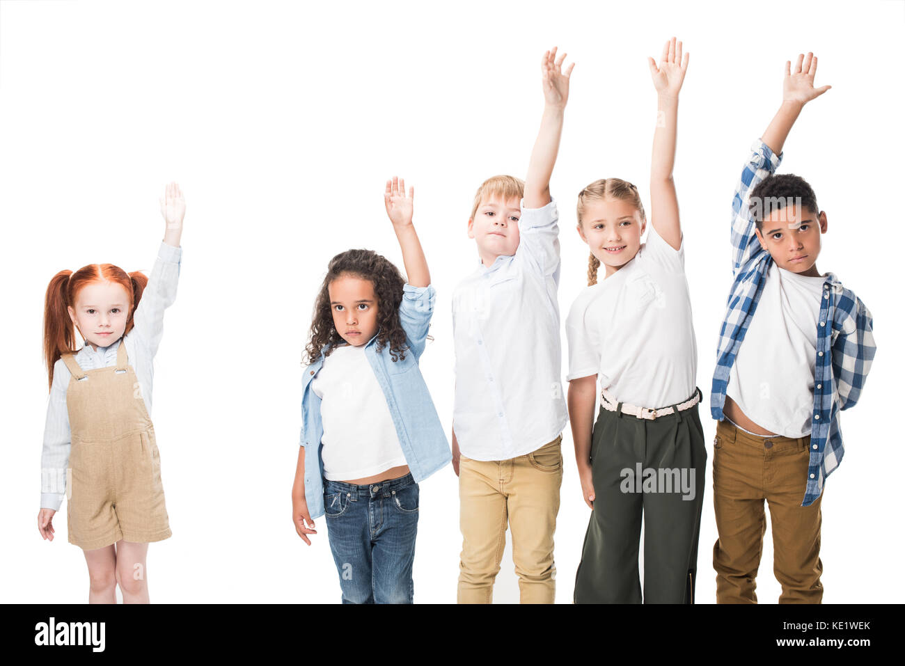 African children raising hands isolated hi-res stock photography and ...