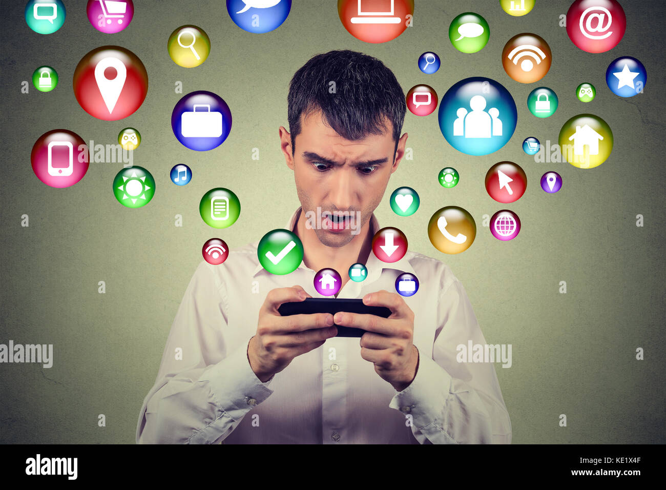 New communication technology mobile high tech concept. Closeup ...