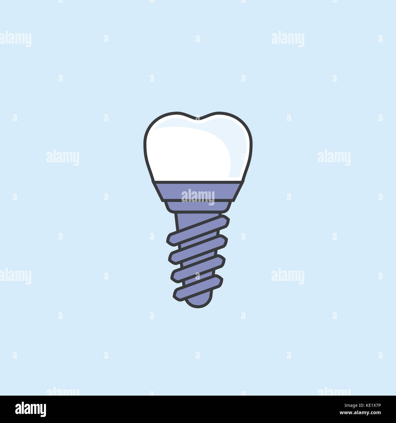 Dental implant - teeth prosthetics simple icon Stock Vector Image & Art ...