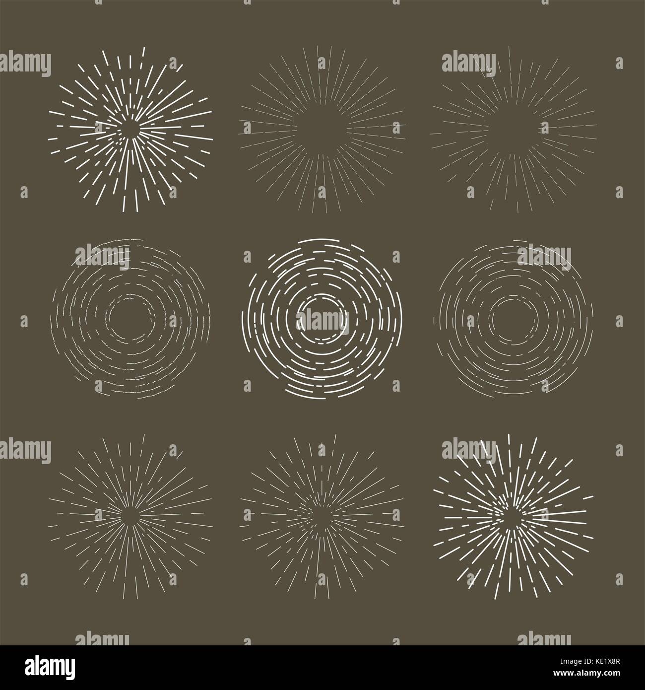 Vintage sunburst design - explosion or outburst dashed symbol Stock ...