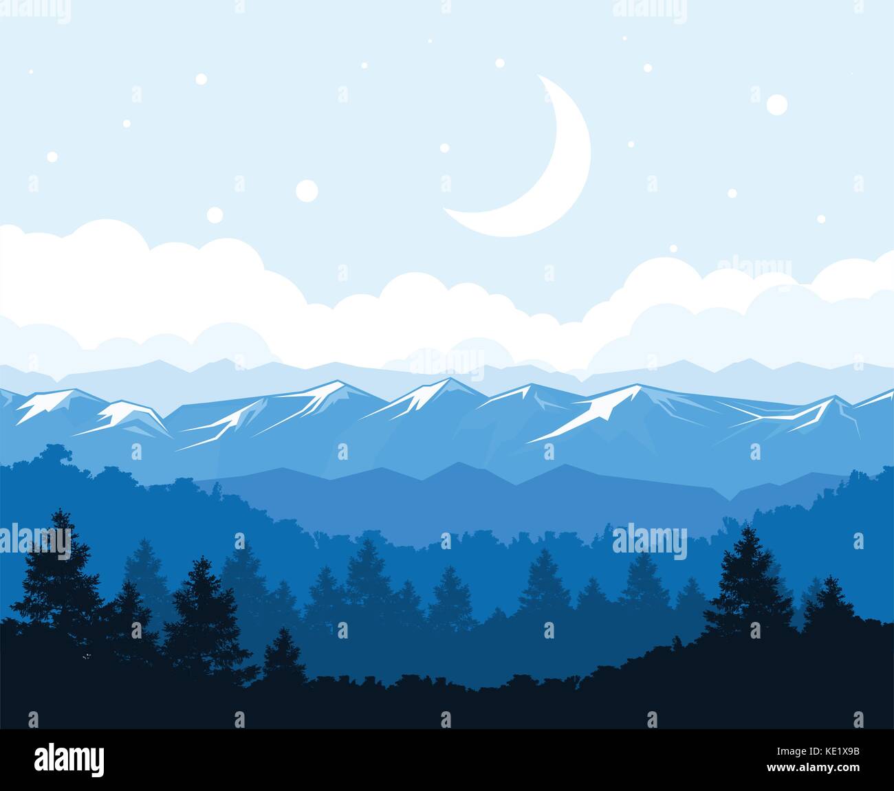 Foggy snow landscape Stock Vector Images - Alamy