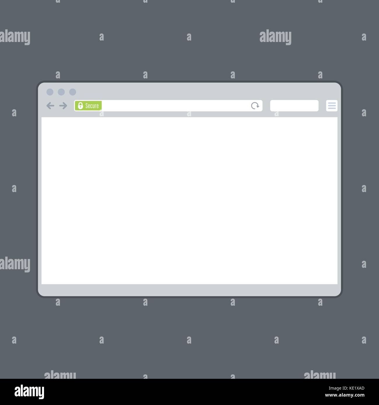 Blank browser window template with ssl green bar Stock Vector Image & Art - Alamy