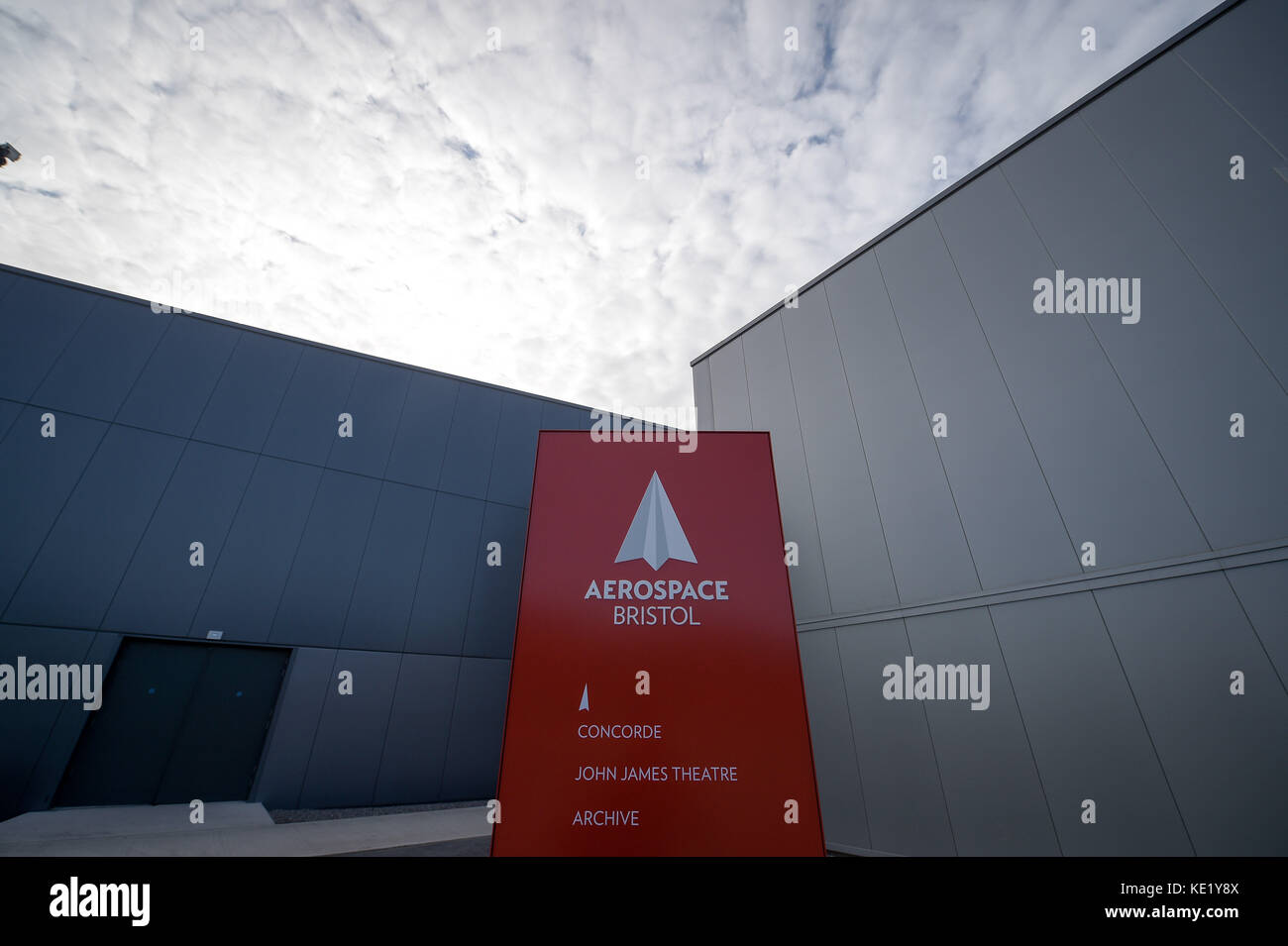 The Aerospace Bristol logo on the building entrance where Concorde 216 ...