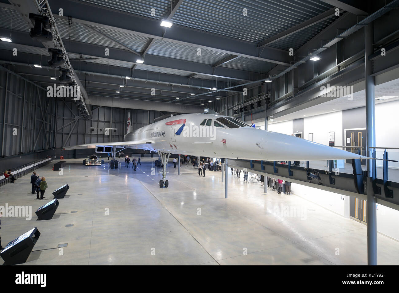 Visitors admire Concorde 216, the last aircraft of its type to be built ...