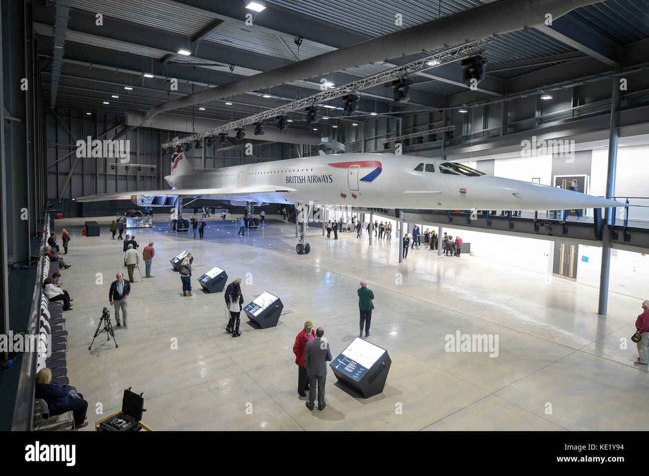 Visitors admire Concorde 216, the last aircraft of its type to be built ...