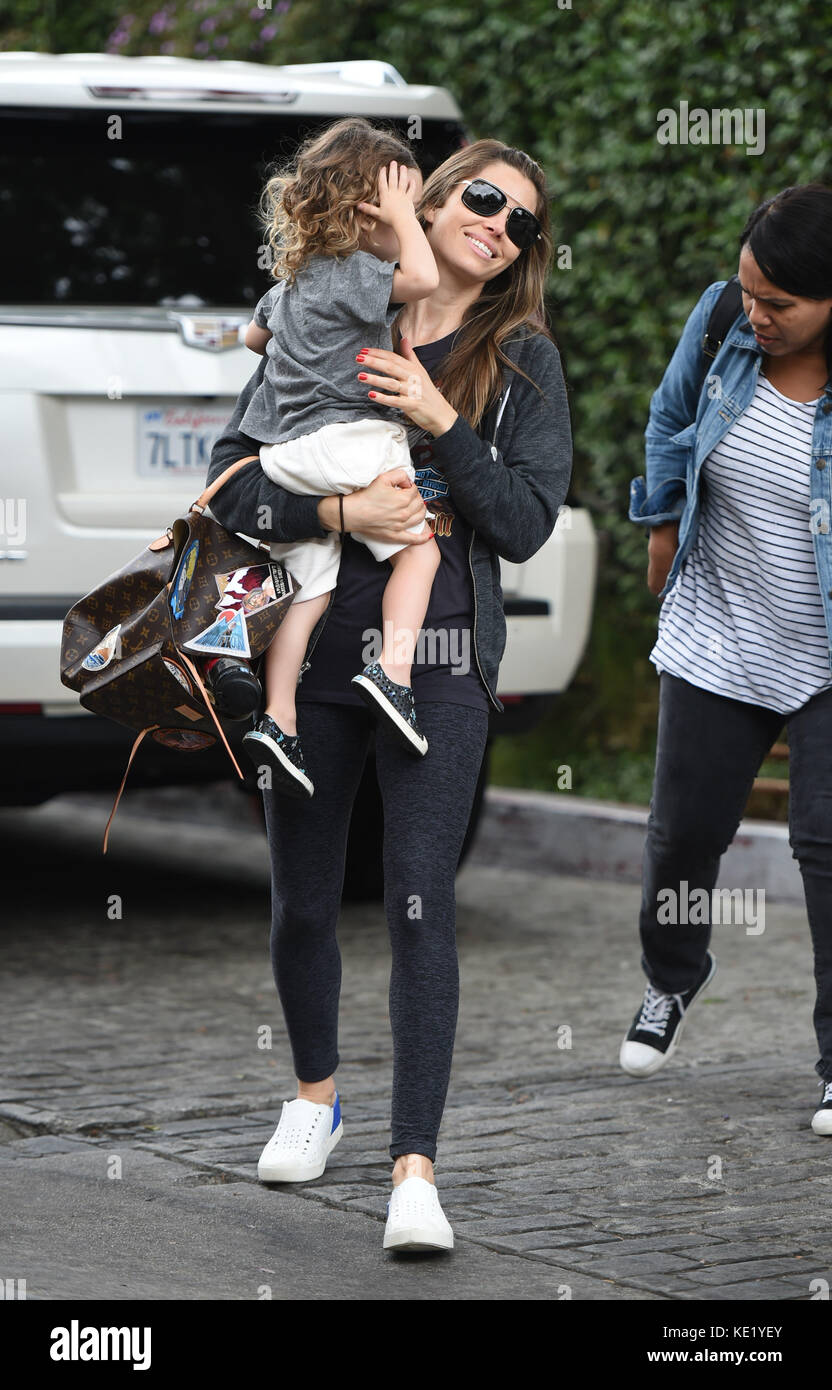 Jessica Biel out and about with her son Silas Randall Timberlake ...