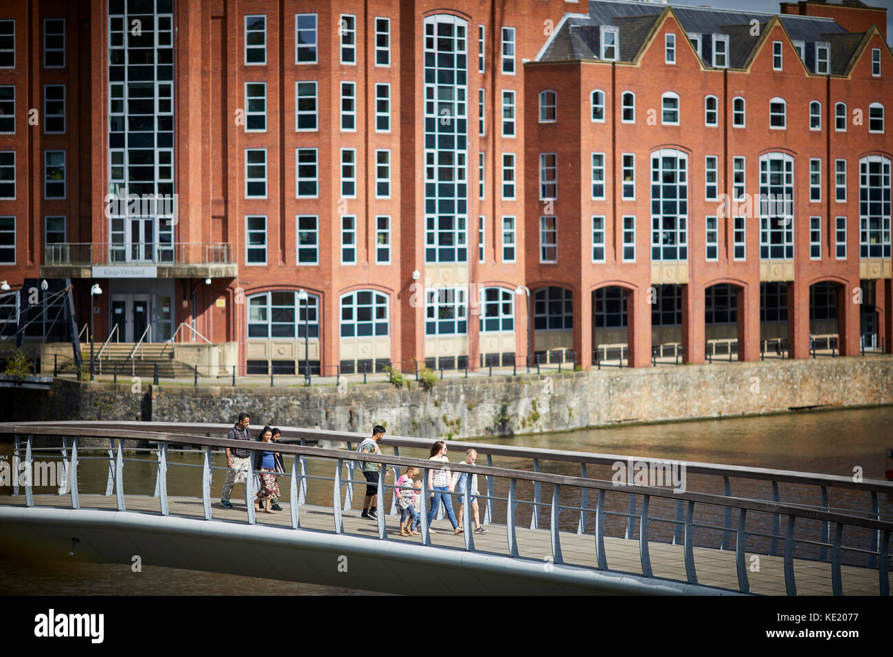 bridge between Castle Park and Finzels Reach named Castle Bridge Stock ...