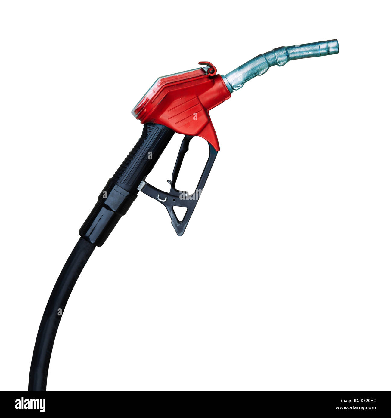 Old Gasoline Pump Nozzle on white background with clipping path Stock ...