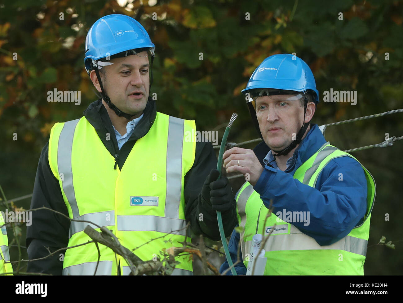 Taoiseach Leo Varadkar meets ESB Network workers in Kilcock, Ireland ...