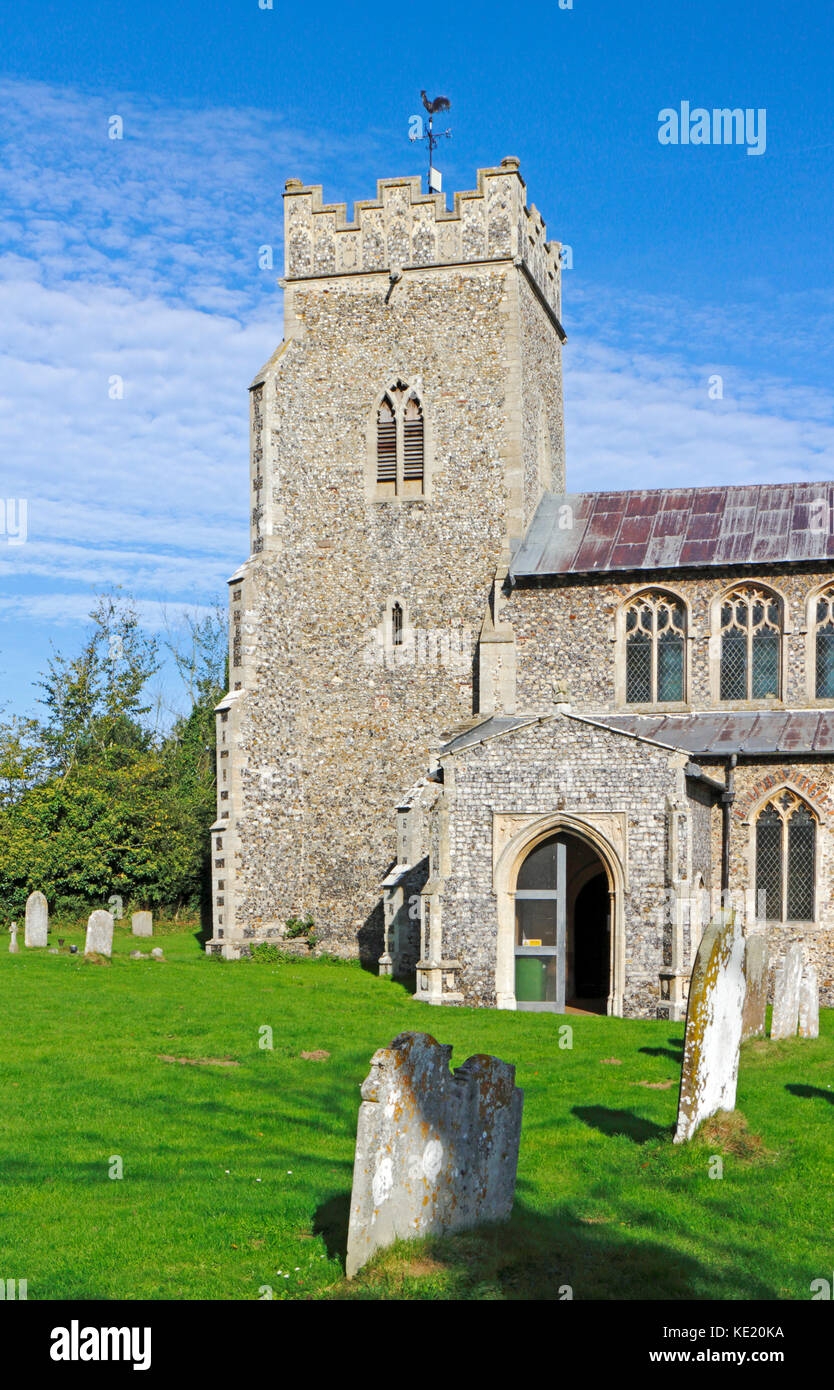 A view of the tower and south porch of the parish church of St Peter at ...